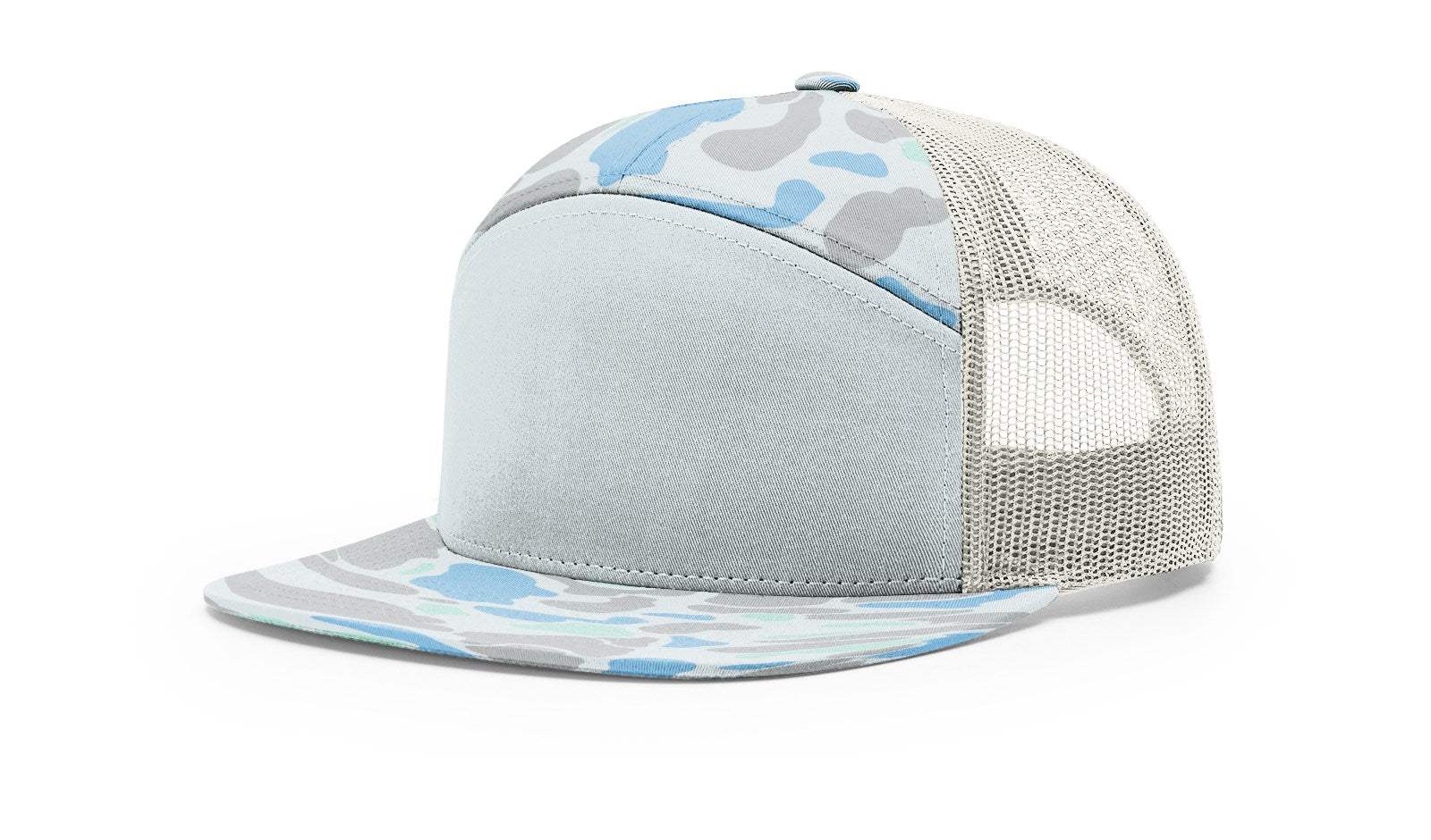 Richardson 168P Camo 7-Panel Snapback Trucker Hat - Seven-Panel Trucker ...