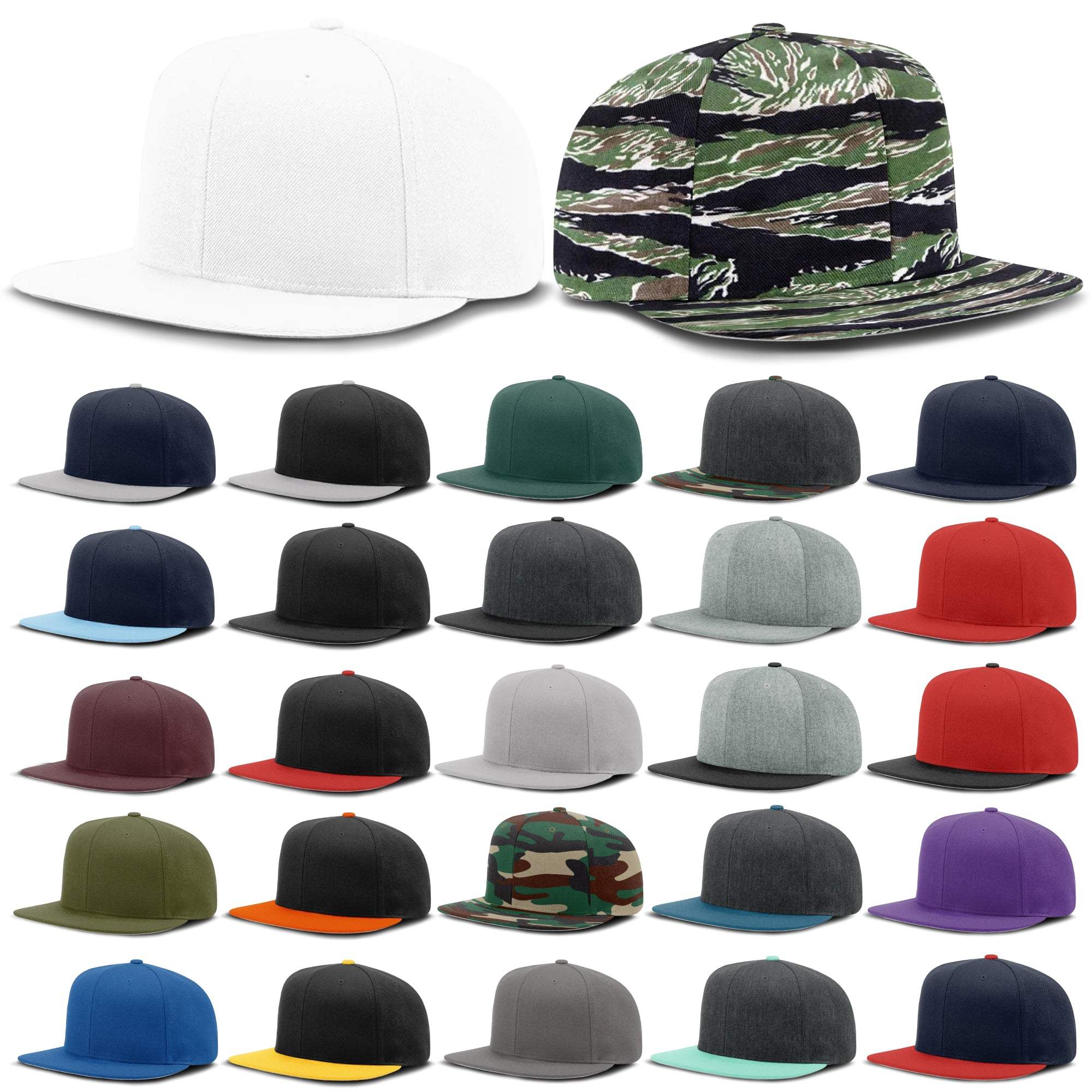 Richardson 510 Flatbill Snapback Cap Wool Blend Hat Hi-Profile ...