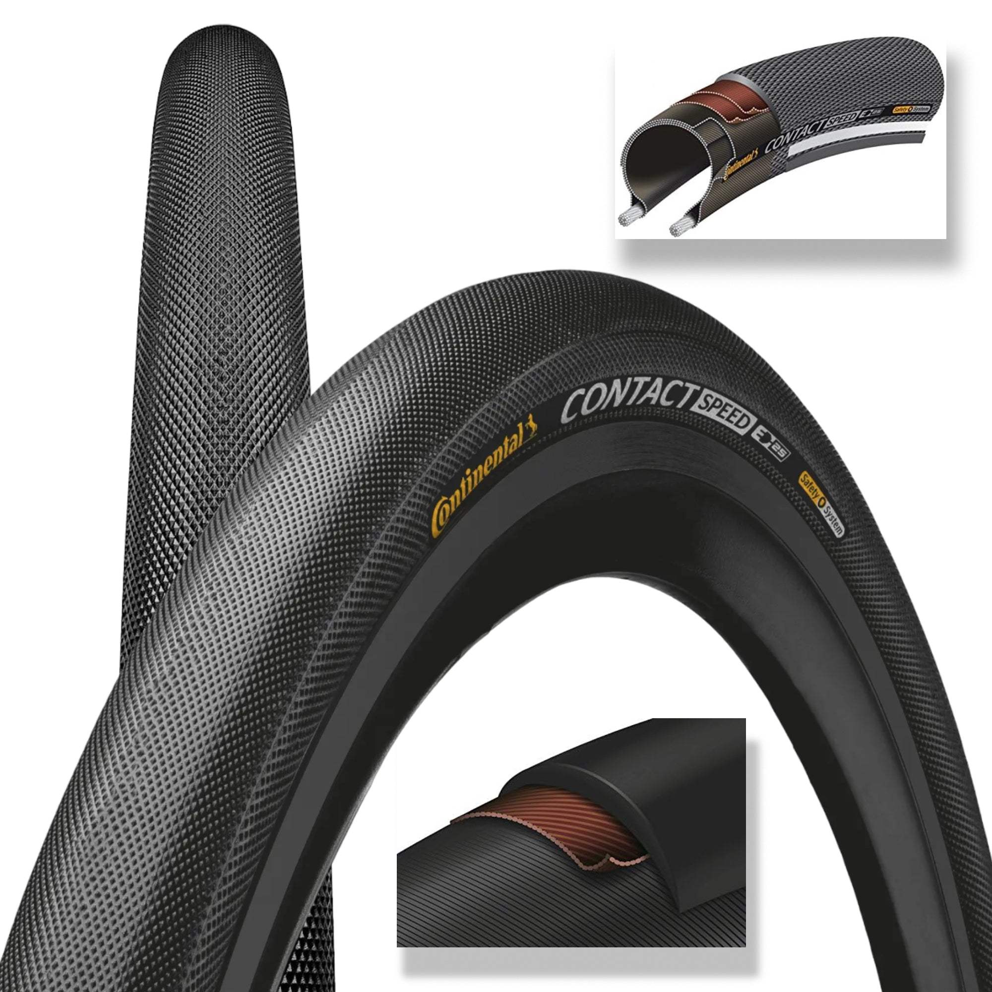 Continental Contact Speed Bike Tire - Slick Tread, Kevlar Puncture ...