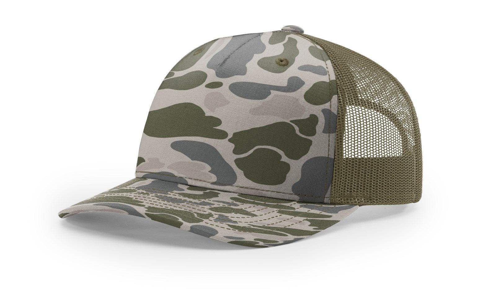 Richardson 112PFP Duck Camo Bottomland Camo Hat Five Panel Hat Trucker ...